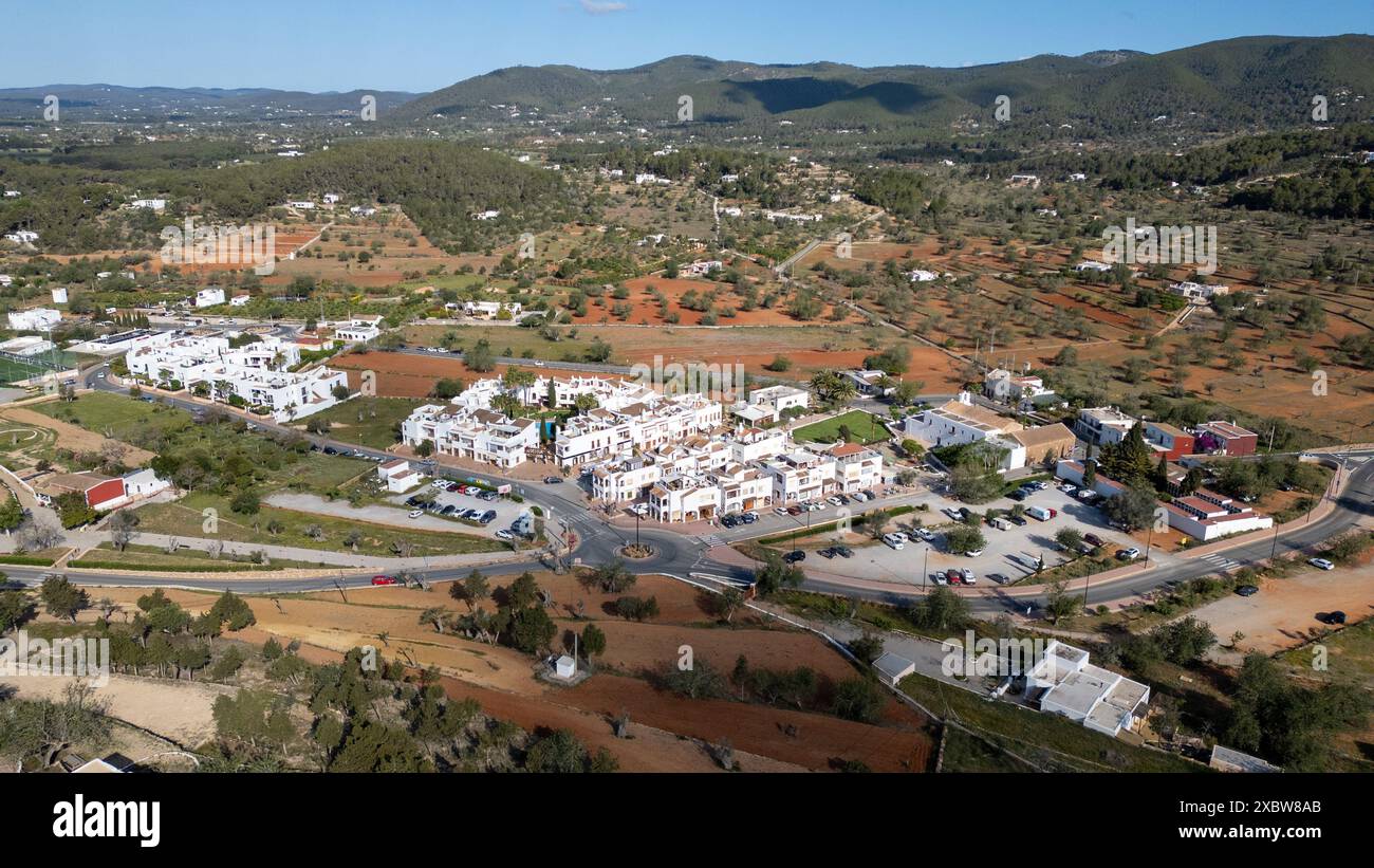 Picture dated May 2024 shows an aerial view of the town of San Carlos ...