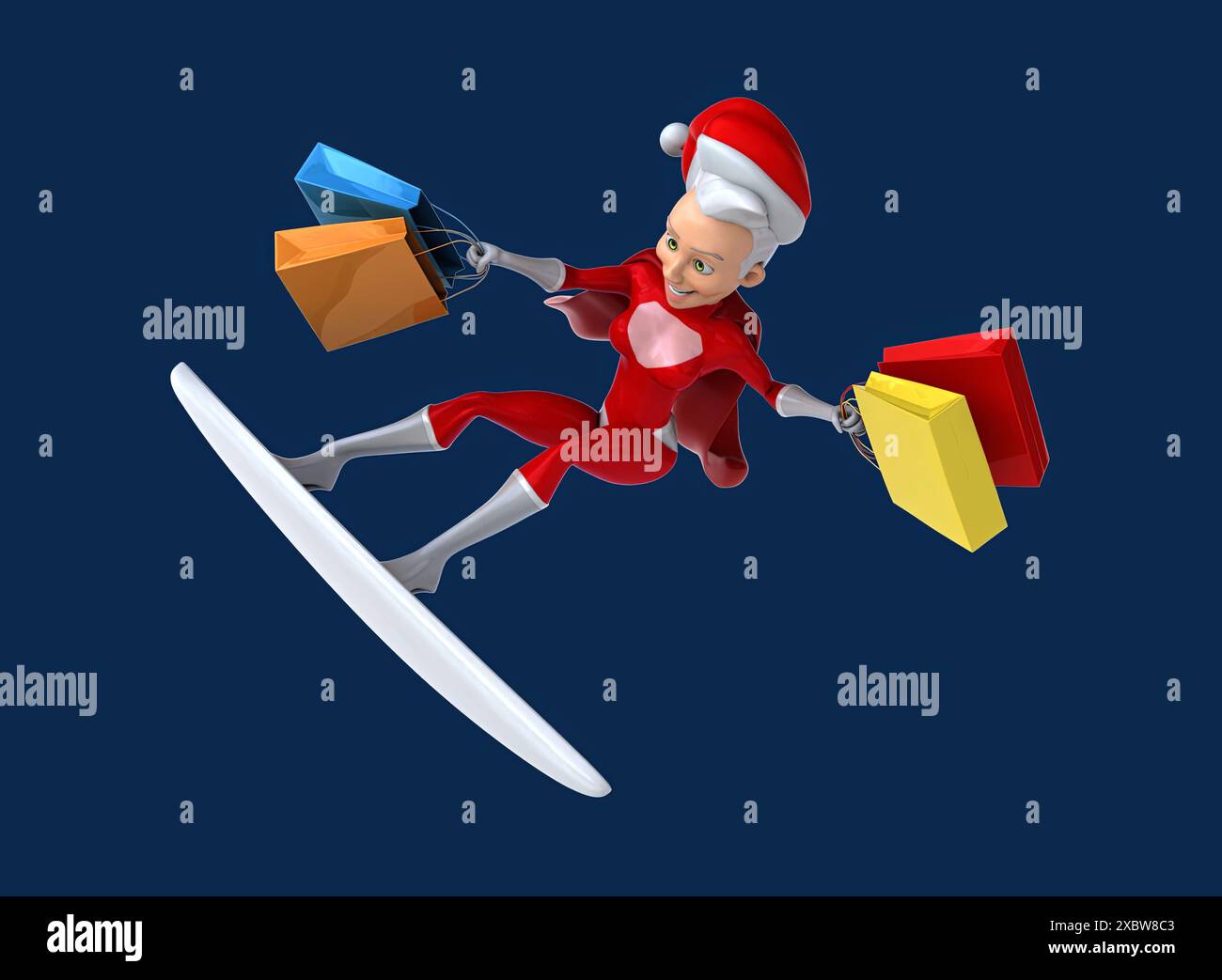 Fun 3D cartoon super Santa Claus Stock Photo - Alamy