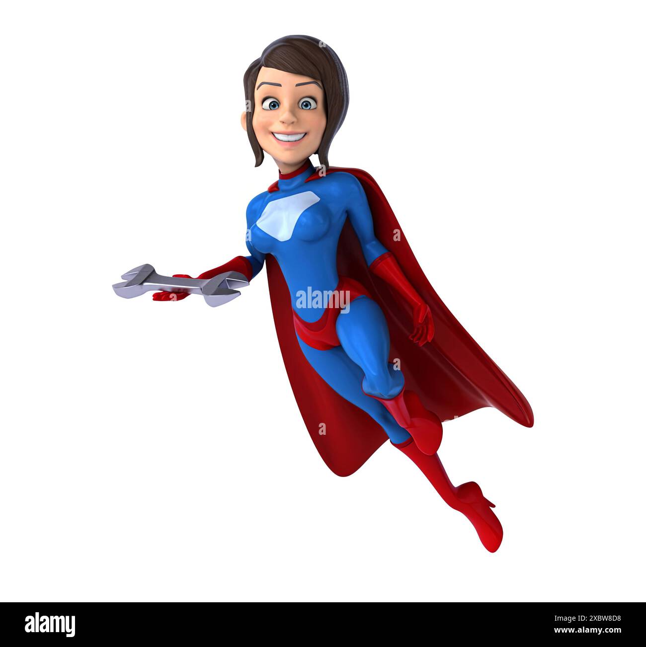 Fun 3D cartoon illustration of a superwoman Stock Photo - Alamy