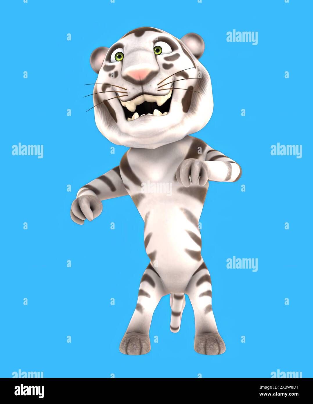 Fun 3D cartoon tiger dancing Stock Photo - Alamy