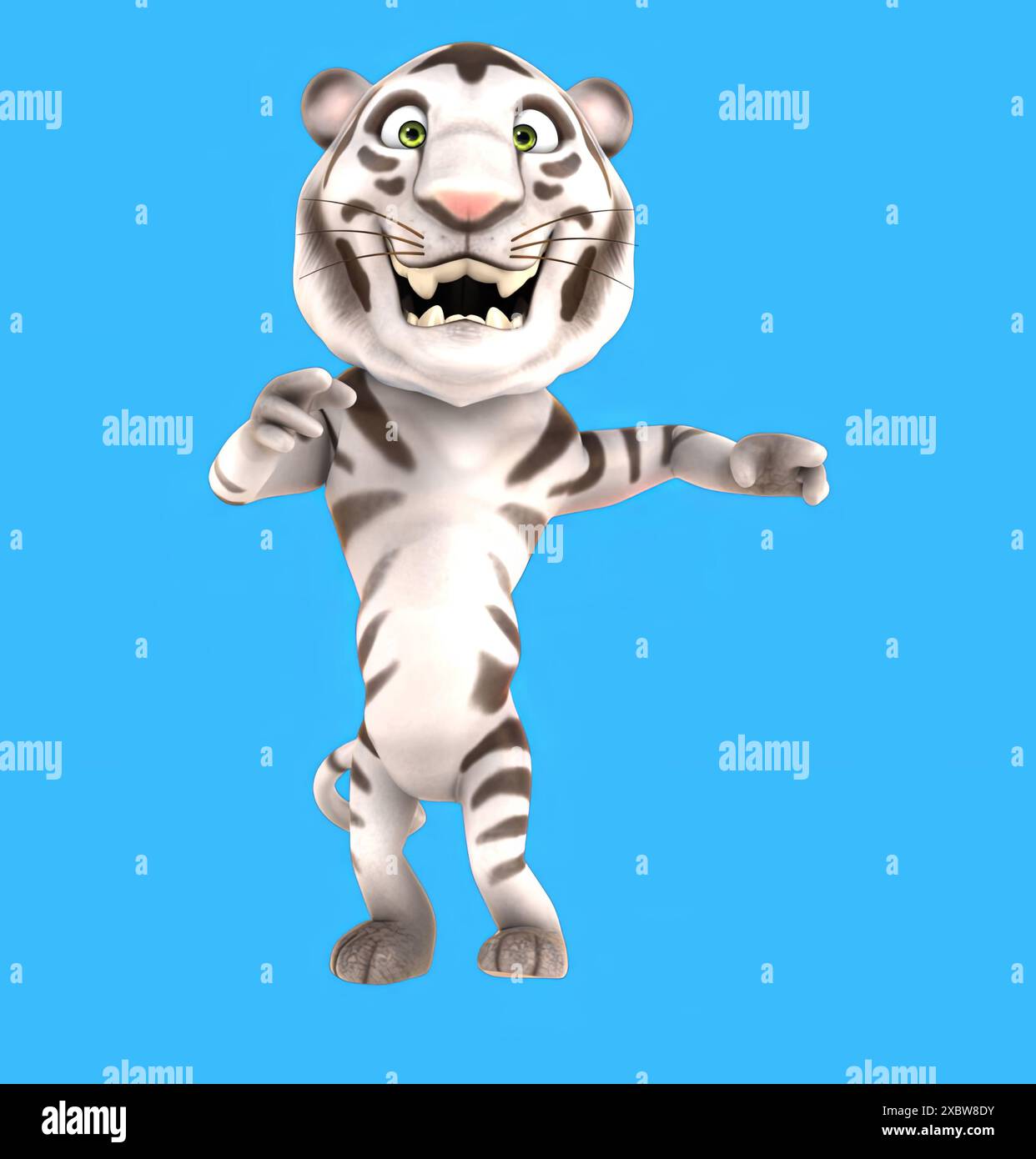 Fun 3D cartoon tiger dancing Stock Photo - Alamy