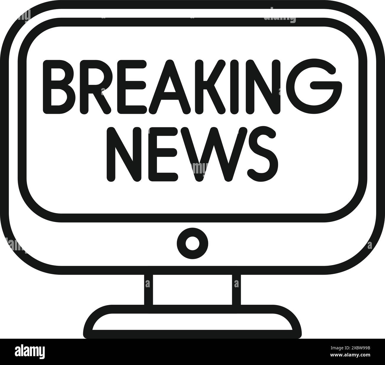 Computer screen displaying breaking news, keeping the public informed ...