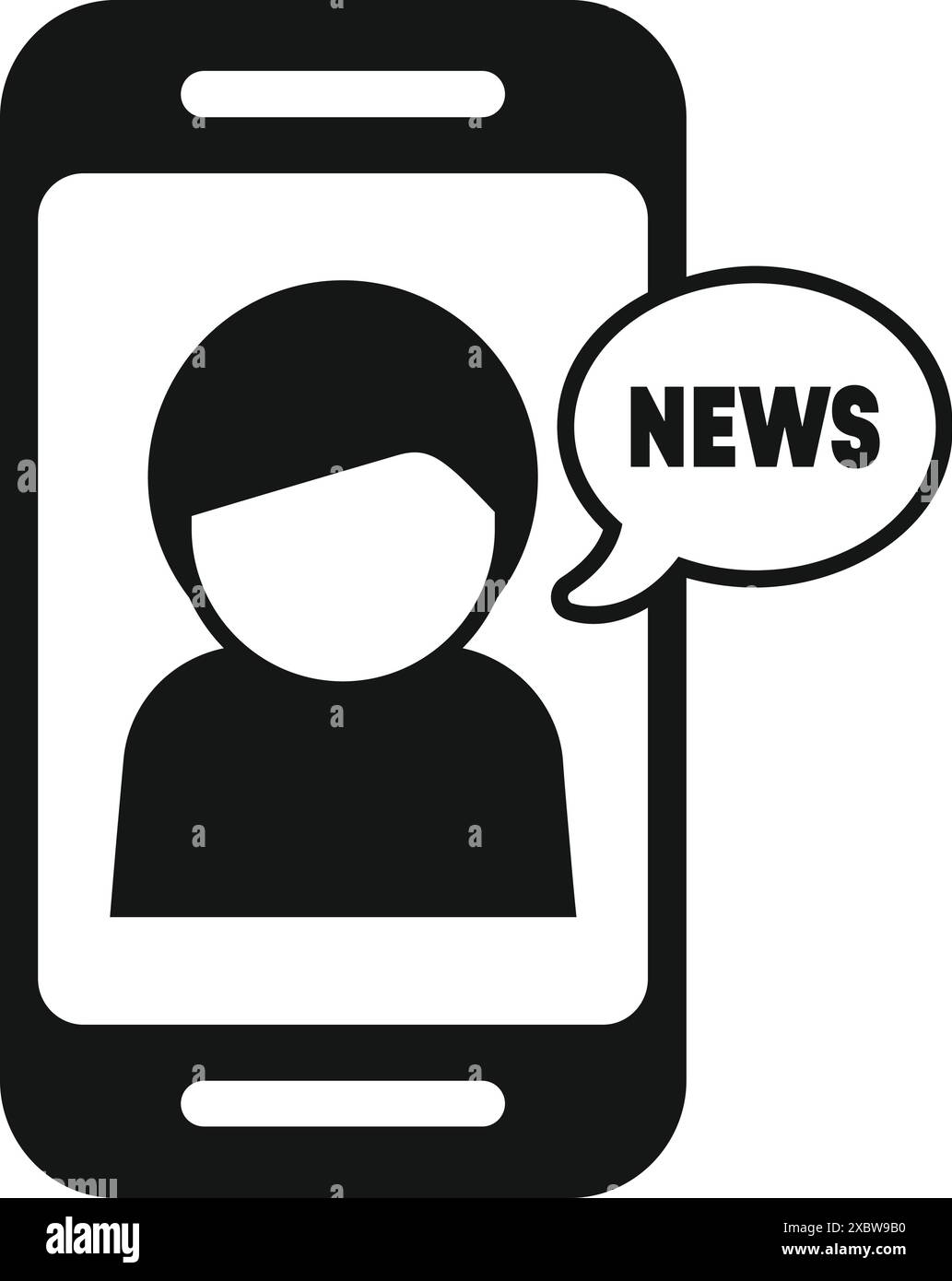 Icon of a journalist reporting breaking news using a mobile phone Stock Vector Image & Art - Alamy