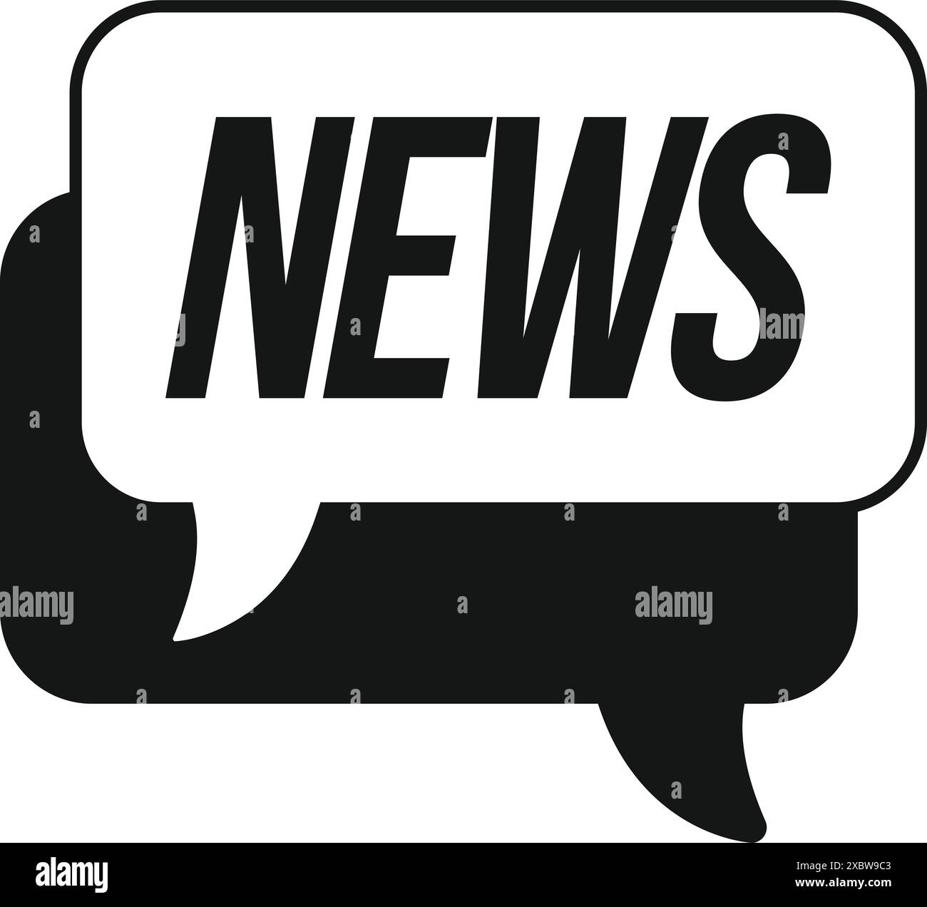 Black speech bubble announcing breaking news, a symbol of journalism ...