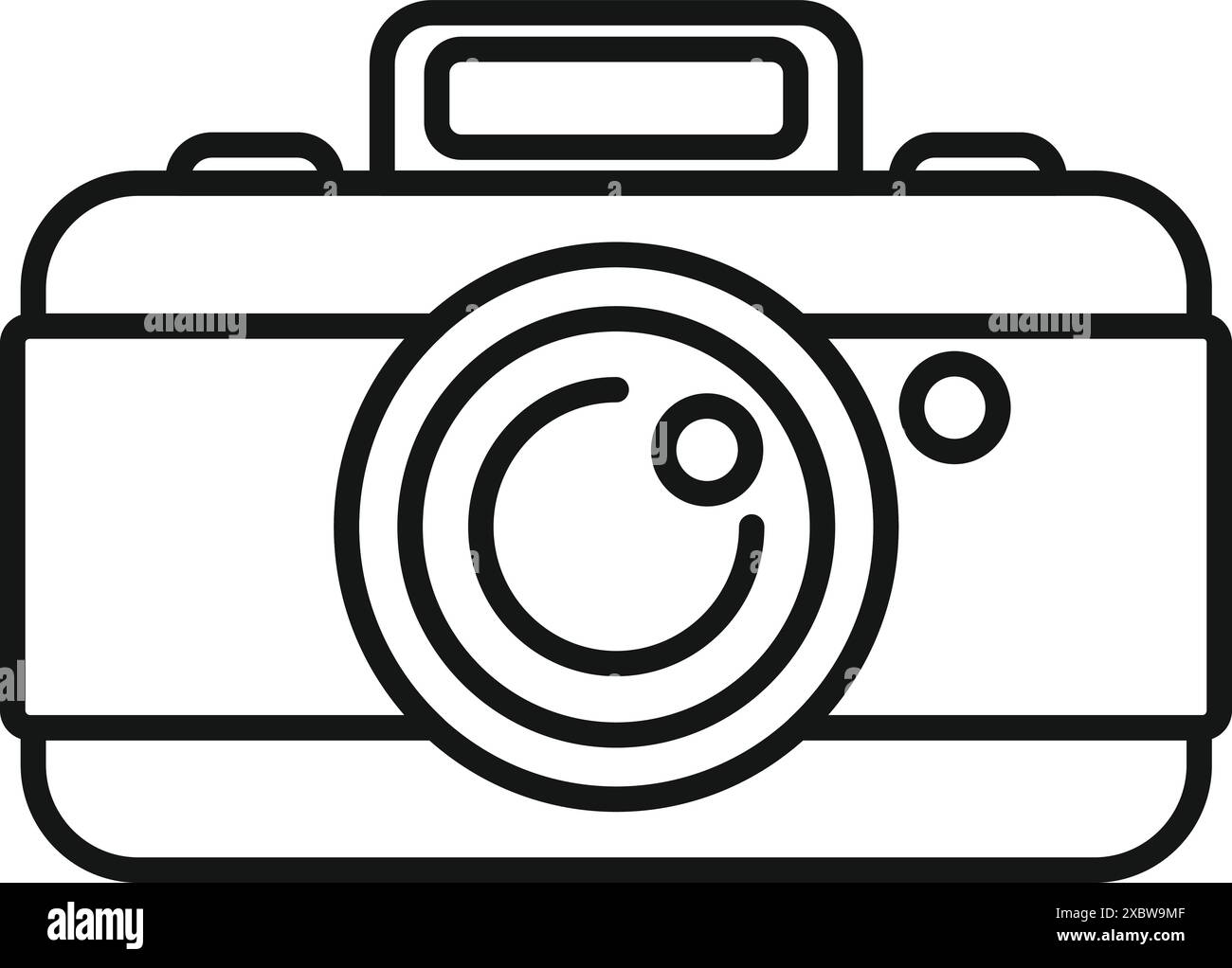 Simple line drawing of a retro camera, perfect for designs related to ...