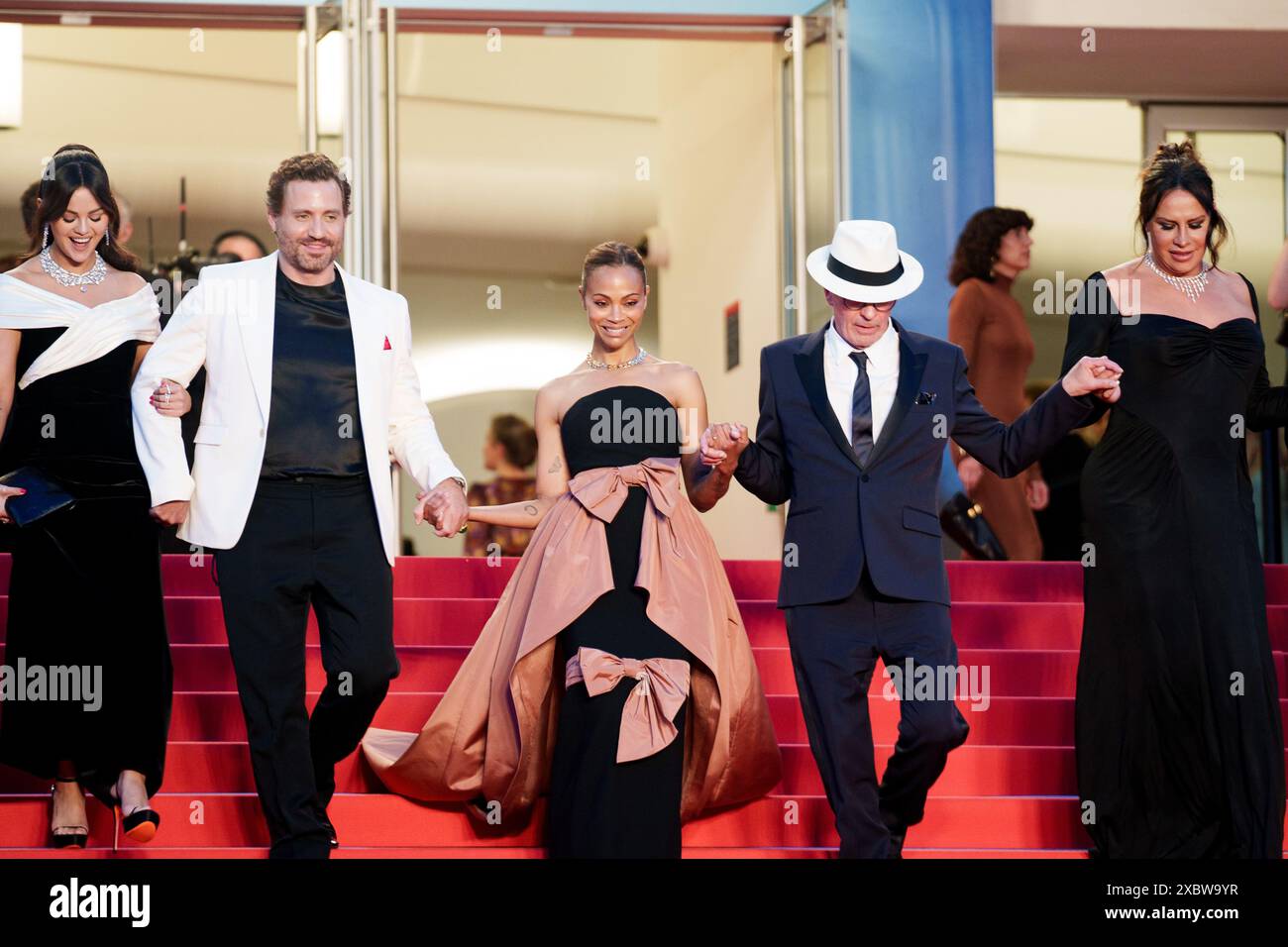 CANNES, FRANCE - MAY, 17: Selena Gomez, Zoe Saldana, Edgar Ramirez ...