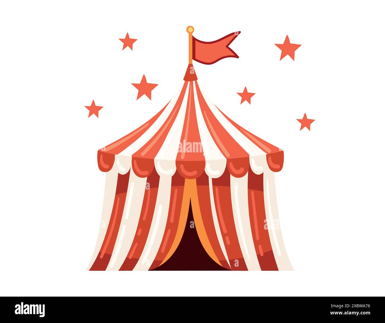 Circus tent isolated on white background, round arena 3d realistic ...