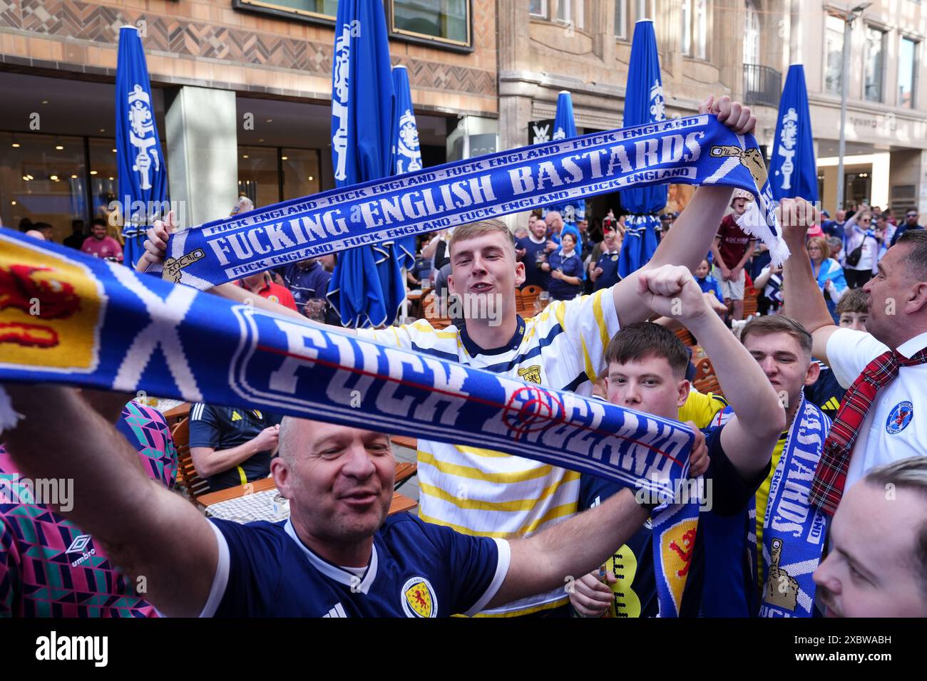 EDITORS NOTE: Language. Scotland fans at Marienplatz, Munich. Scotland ...