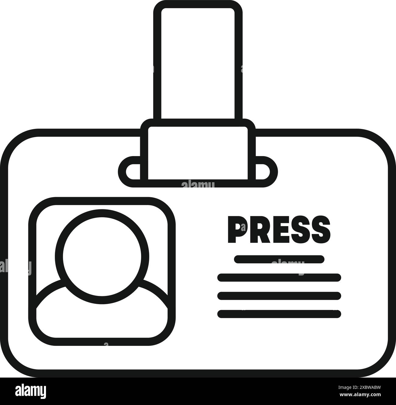 Line drawing of a press pass being used to gain entry to an event for a ...