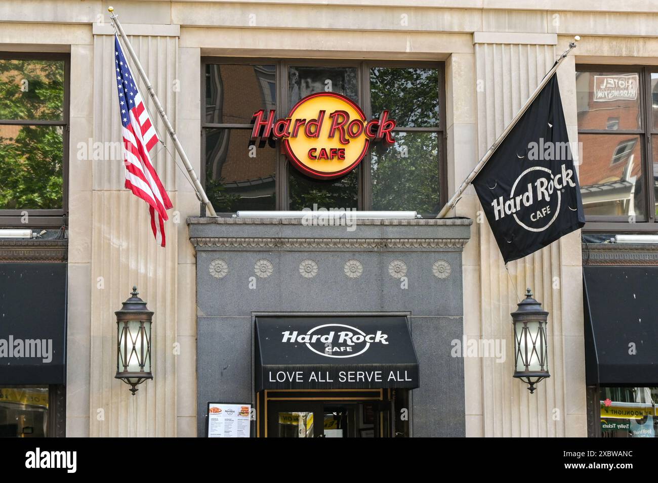 Washington DC, USA - 3 May 2024: Front exterior view of the Hard Rock ...