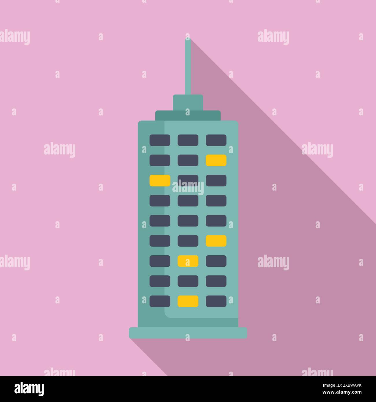 Modern city office building at night with some illuminated windows ...