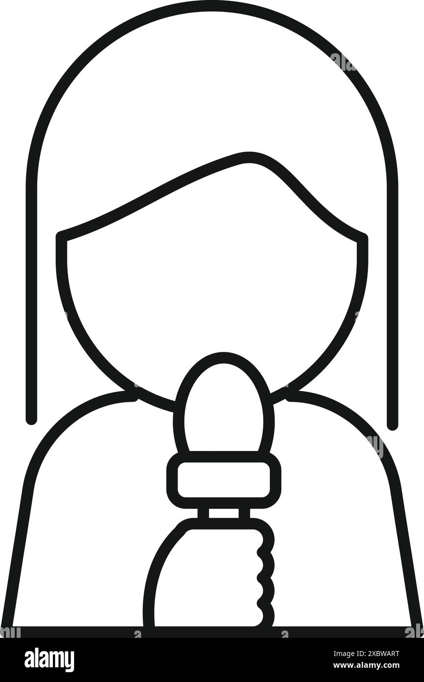 Female journalist is holding a microphone, ready to report the latest ...