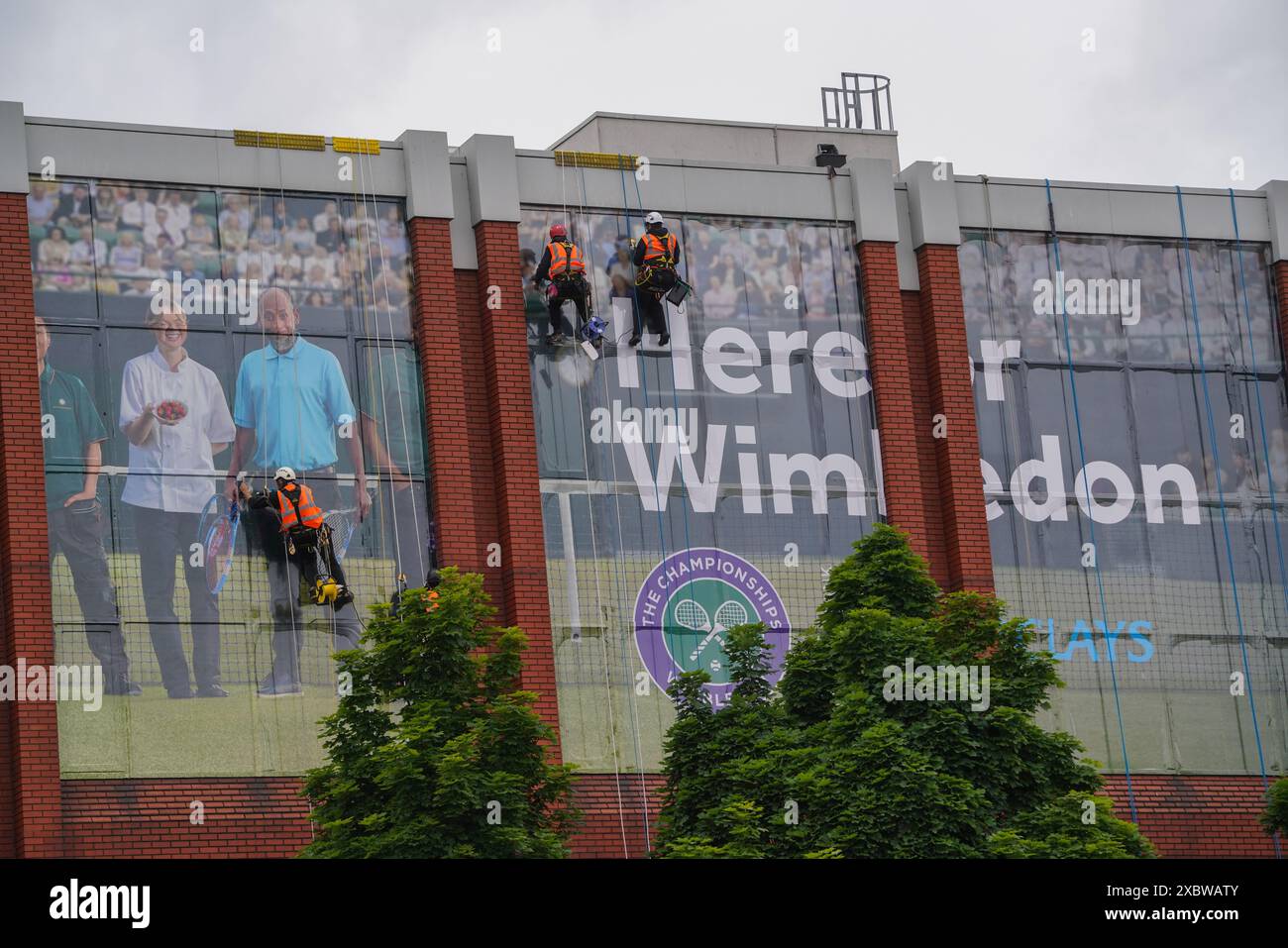 London, UK. 13 June.2024. A building in Wimbledon town centre is ...
