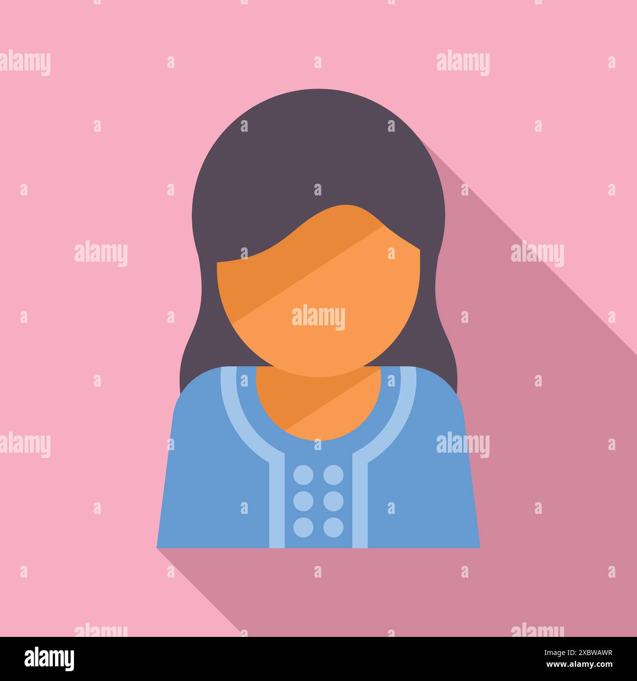 Faceless female character is representing a company or a brand, avatar ...