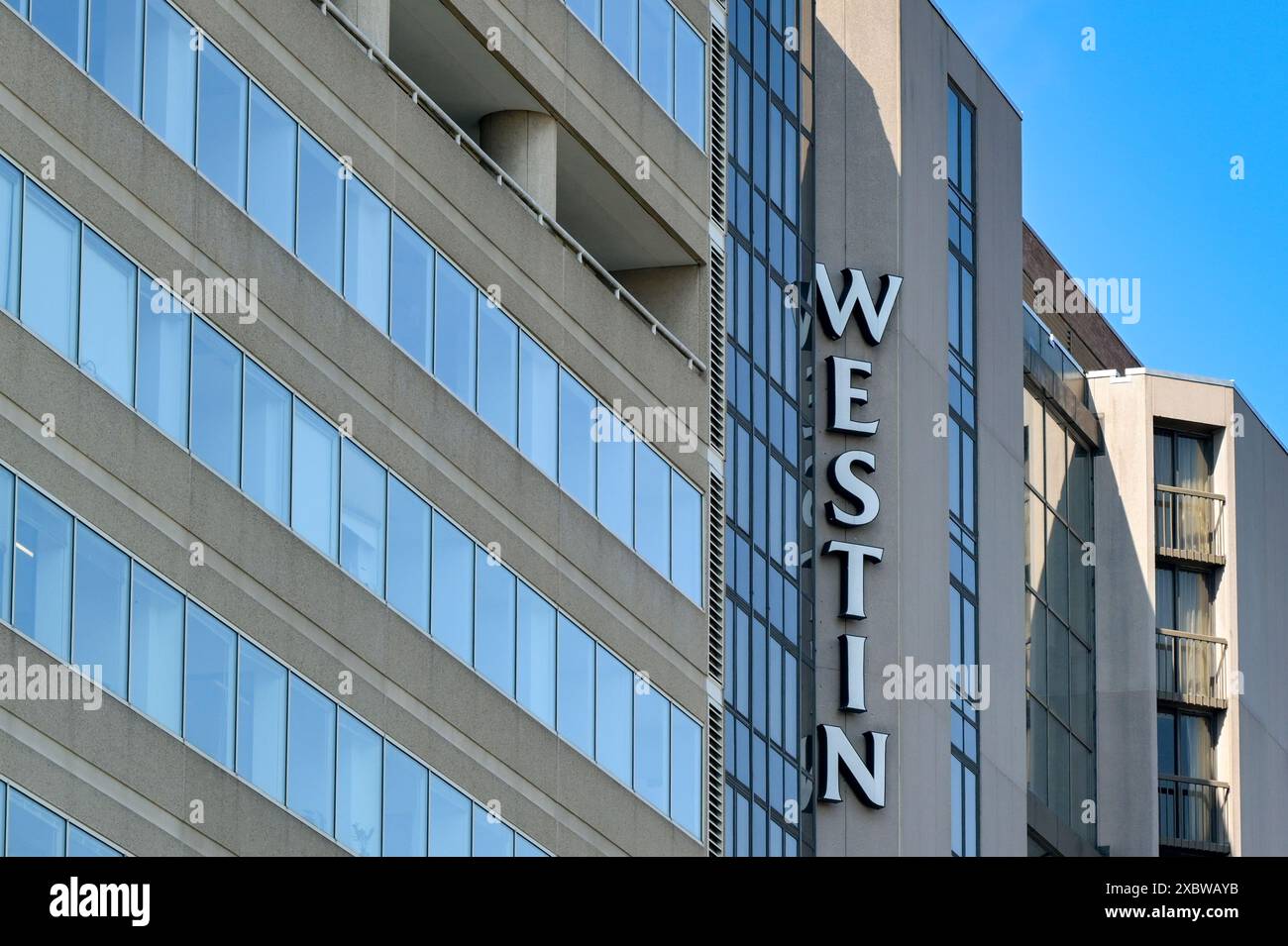 Washington DC, USA - 2 May 2024: Exterior view of the Westin luxury ...