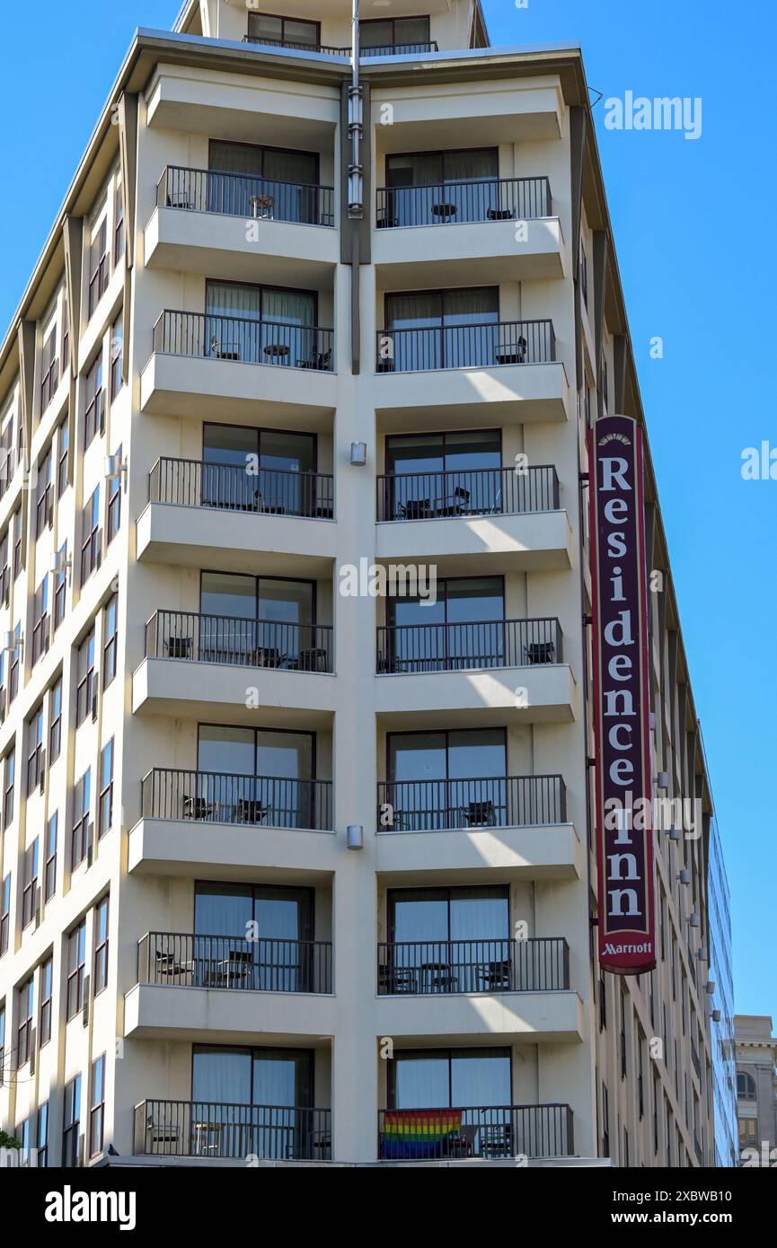 Washington DC, USA - 2 May 2024: Exterior view of the Marriott ...
