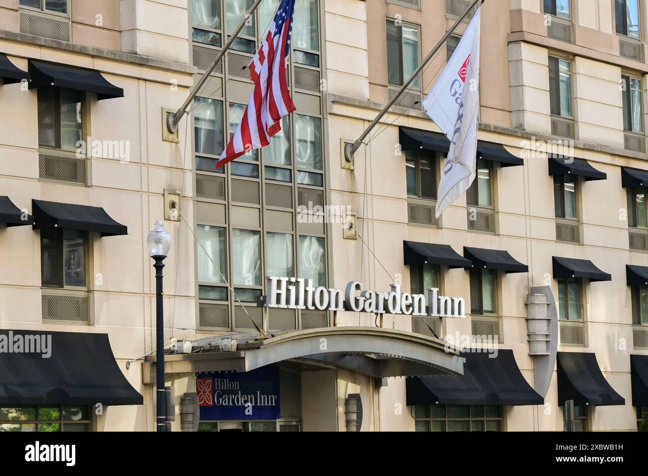 Washington DC, USA - 2 May 2024: Exterior view of the Hilton Garden Inn ...