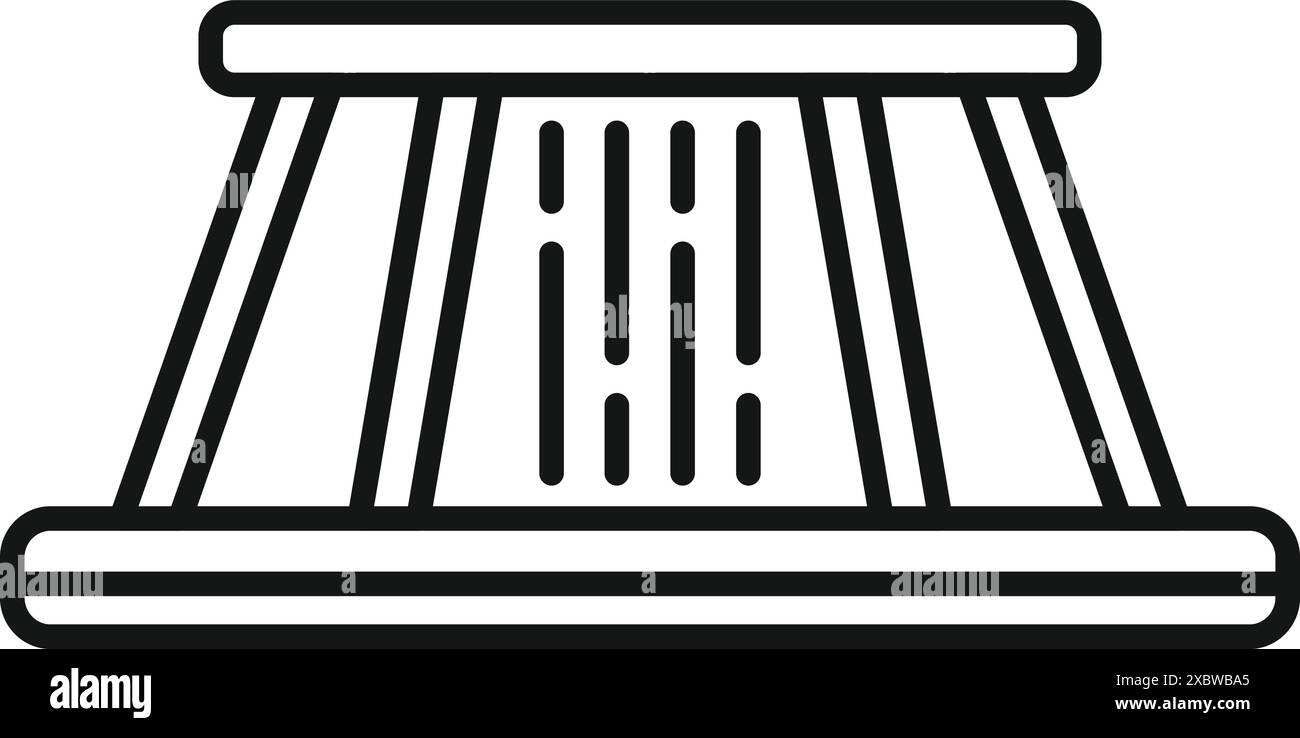 Simple line drawing of a hydroelectric power plant dam, symbolizing ...
