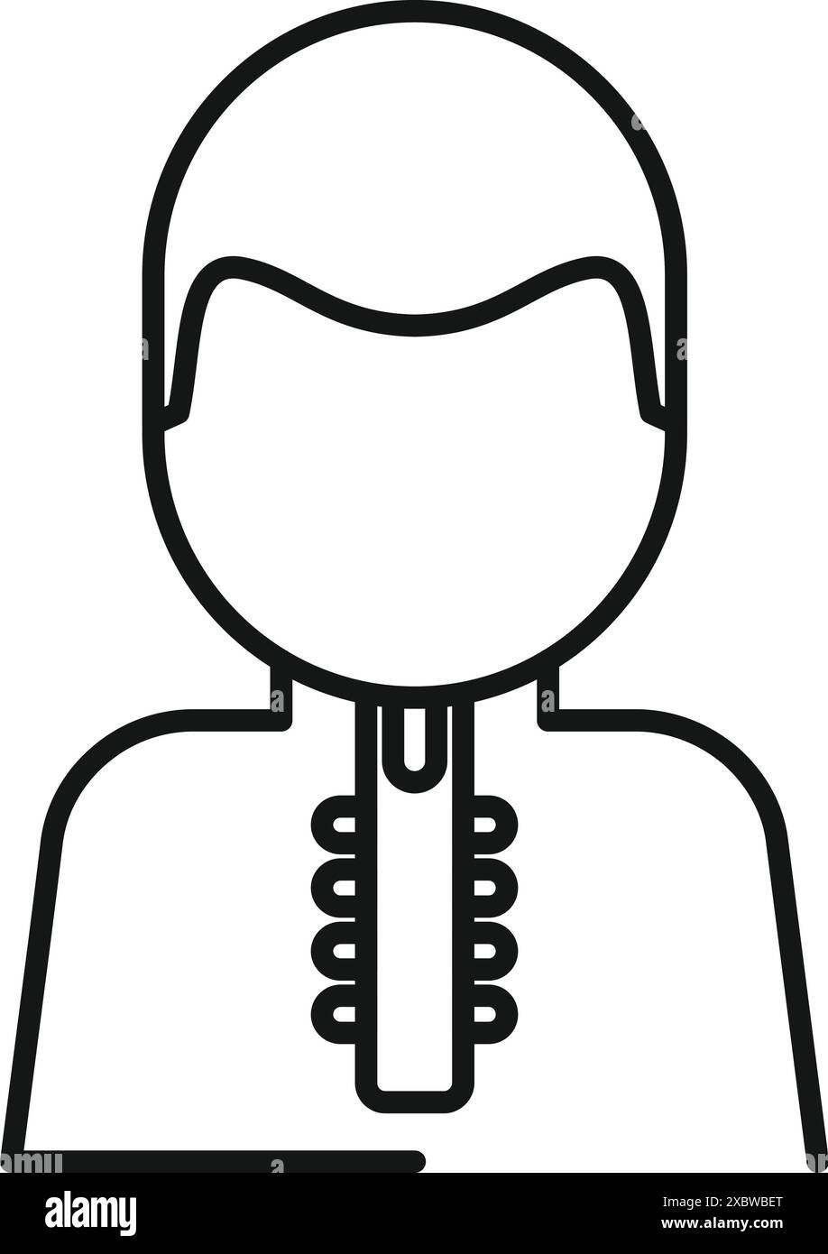 Simple line drawing of a male doctor wearing a lab coat with a zipper ...
