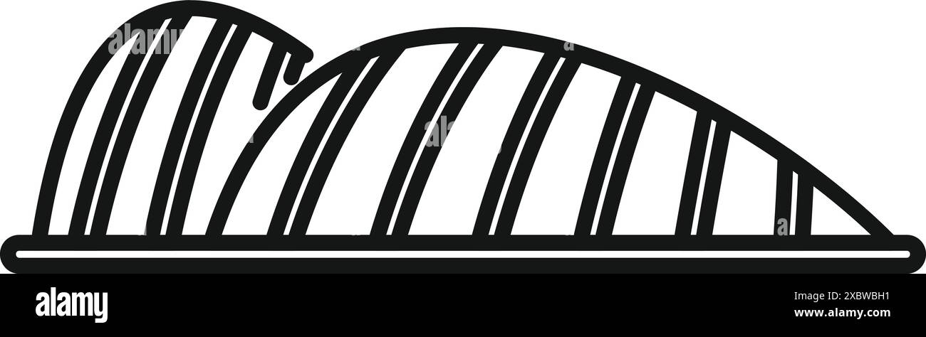 Simple line drawing of the gardens by the bay supertree grove in ...