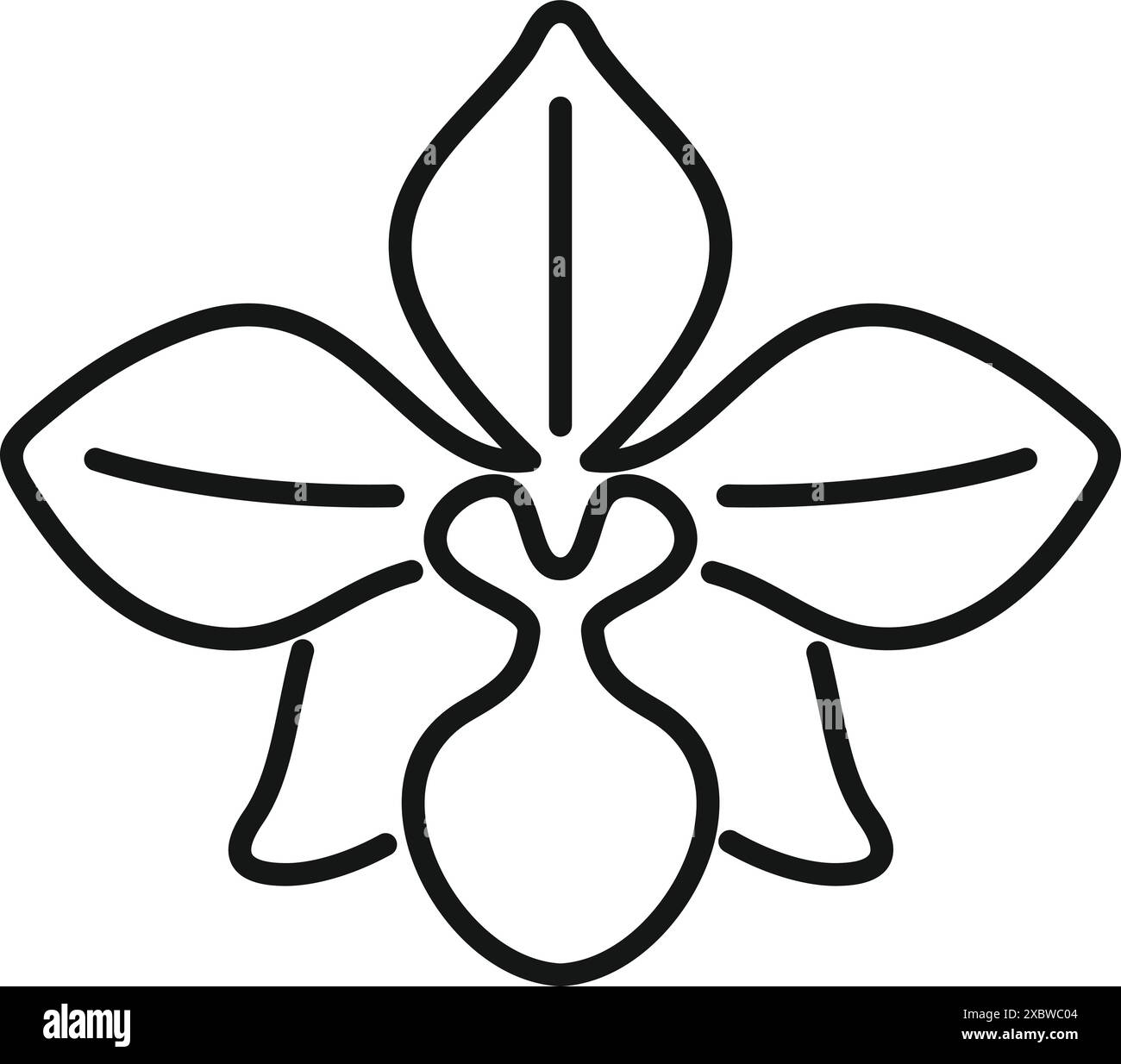 Simple line art icon of an orchid flower blooming Stock Vector Image ...