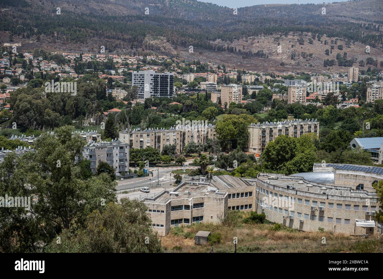 Qiryat Shemona, Israel. 13th June, 2024. An overview of Qiryat Shemona ...