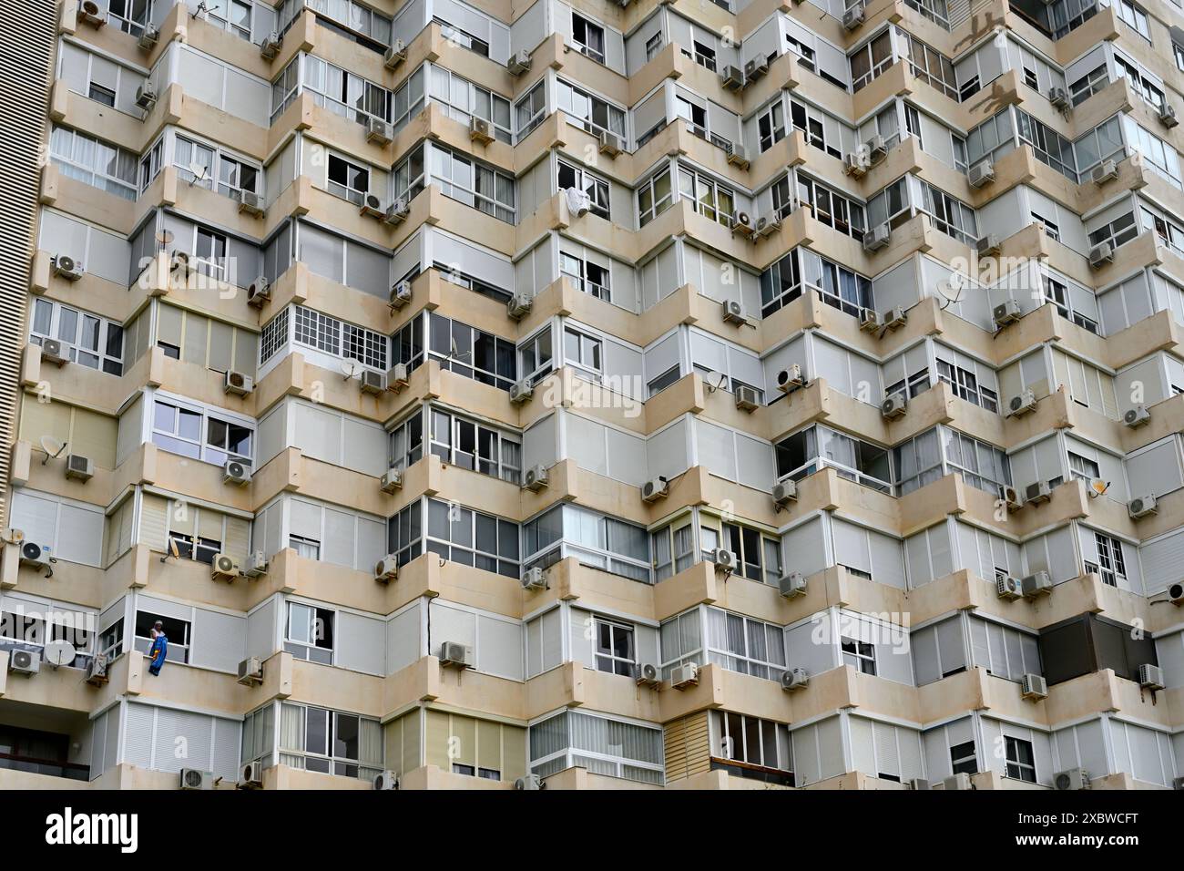 Windows apartment high-rise building block with individual air ...