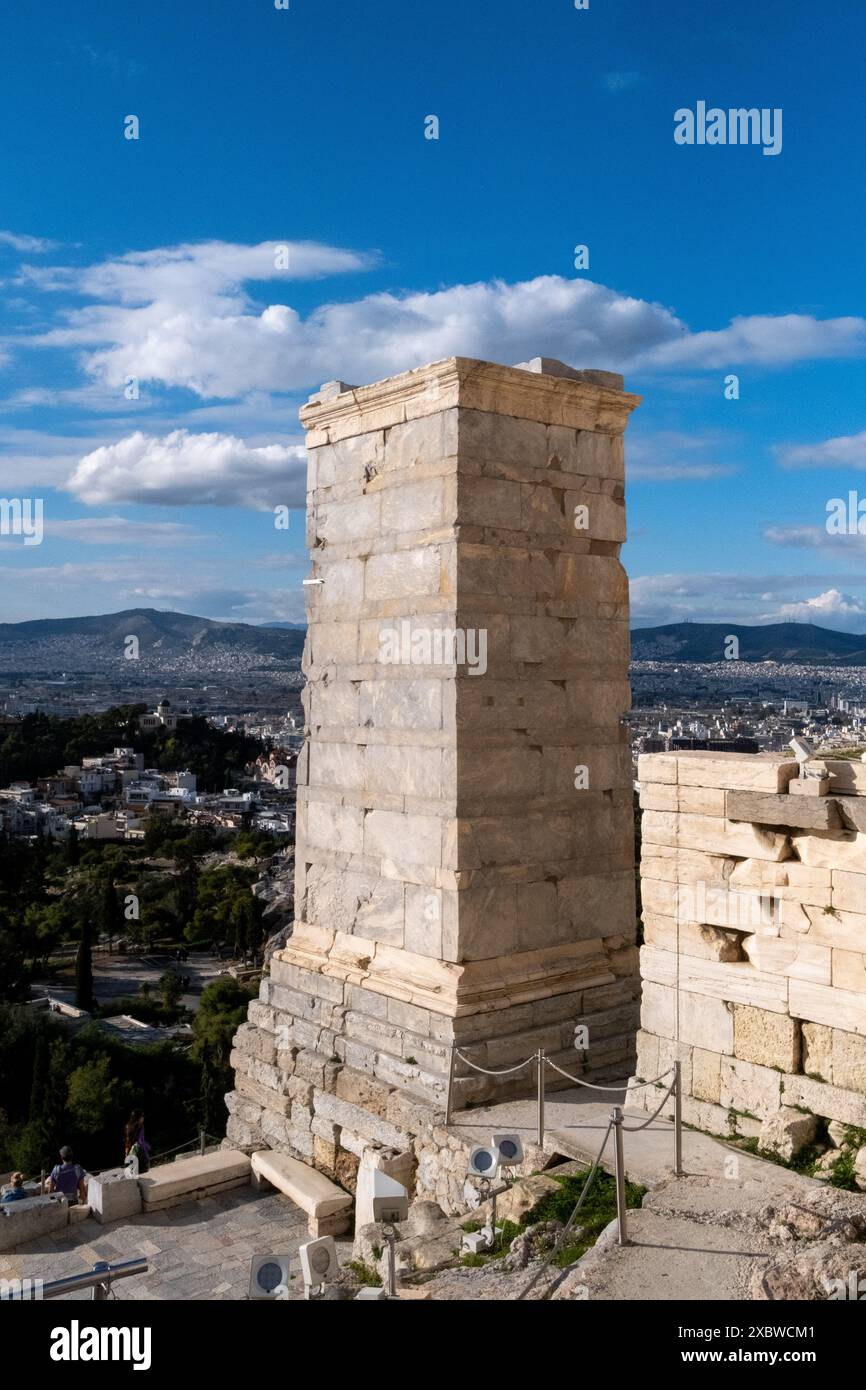 The Propylaia, the main entrance to the Acropolis, in Athens, capital ...