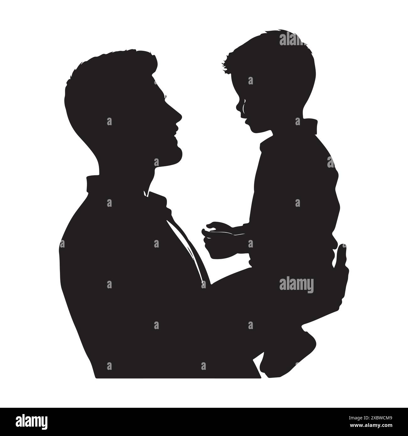 Silhouette of father and son. Vector isolated illustration Stock Vector ...