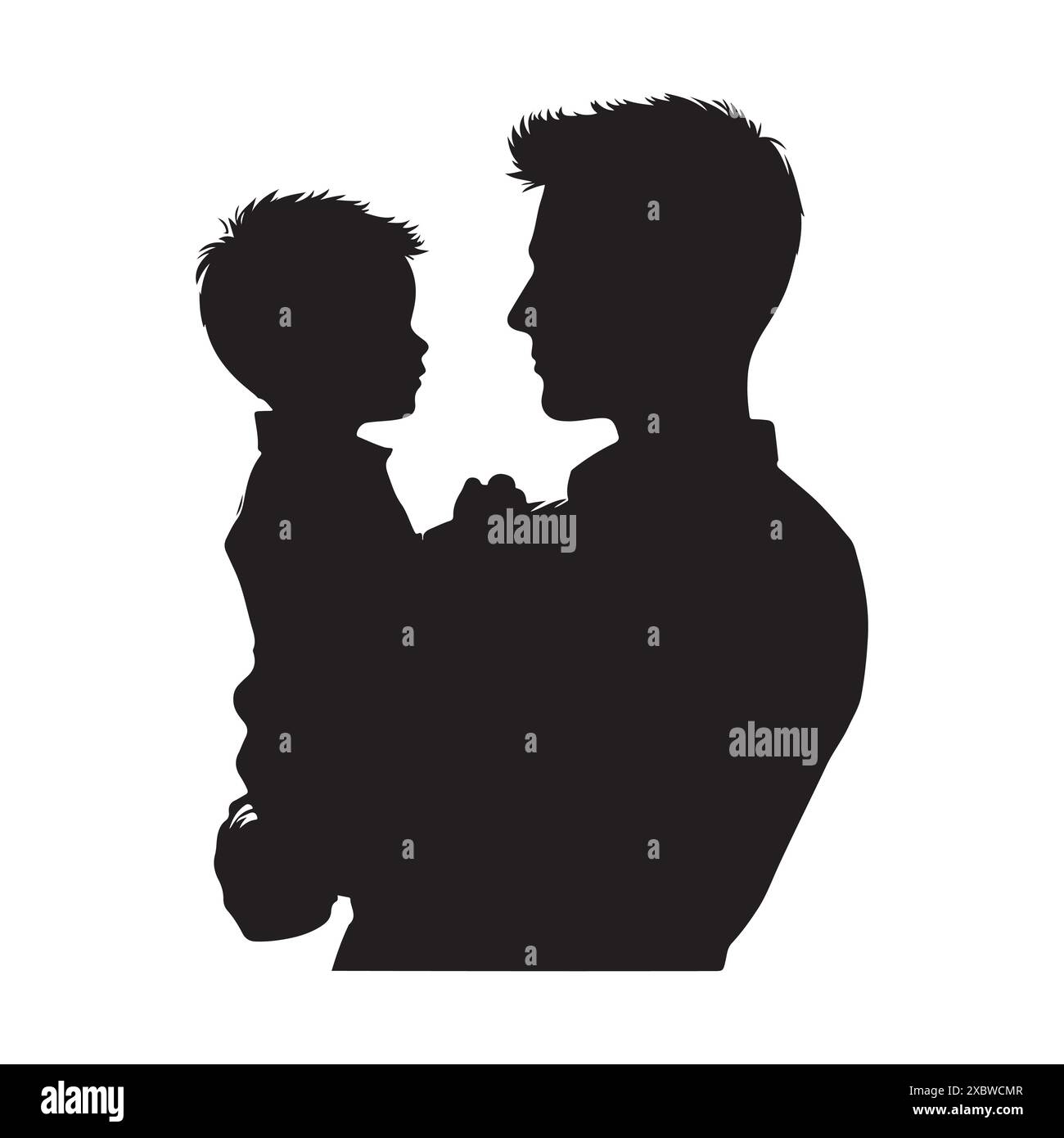 Silhouette of father and son. Vector isolated illustration Stock Vector ...