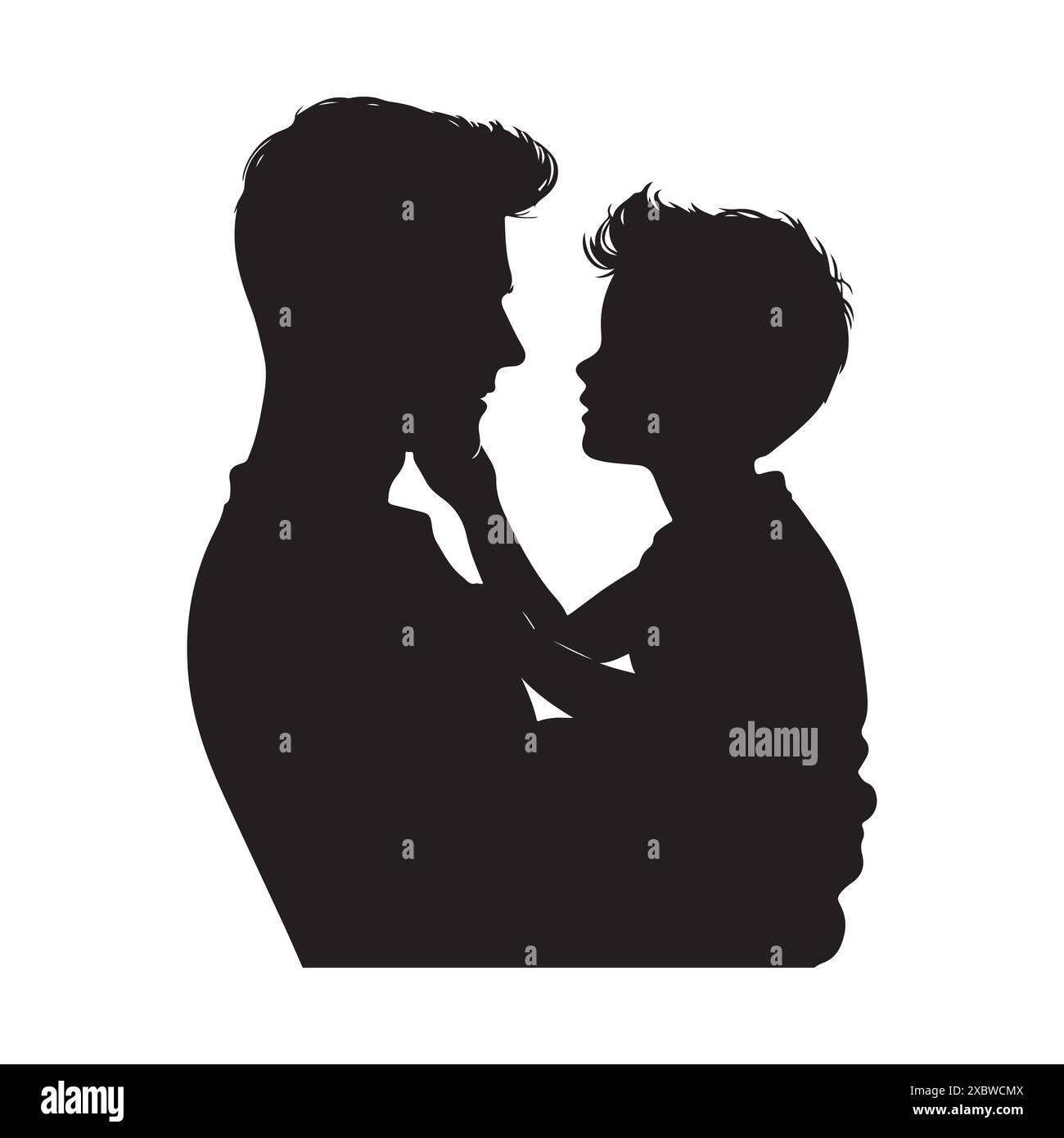 Silhouette of father and son. Vector isolated illustration Stock Vector ...