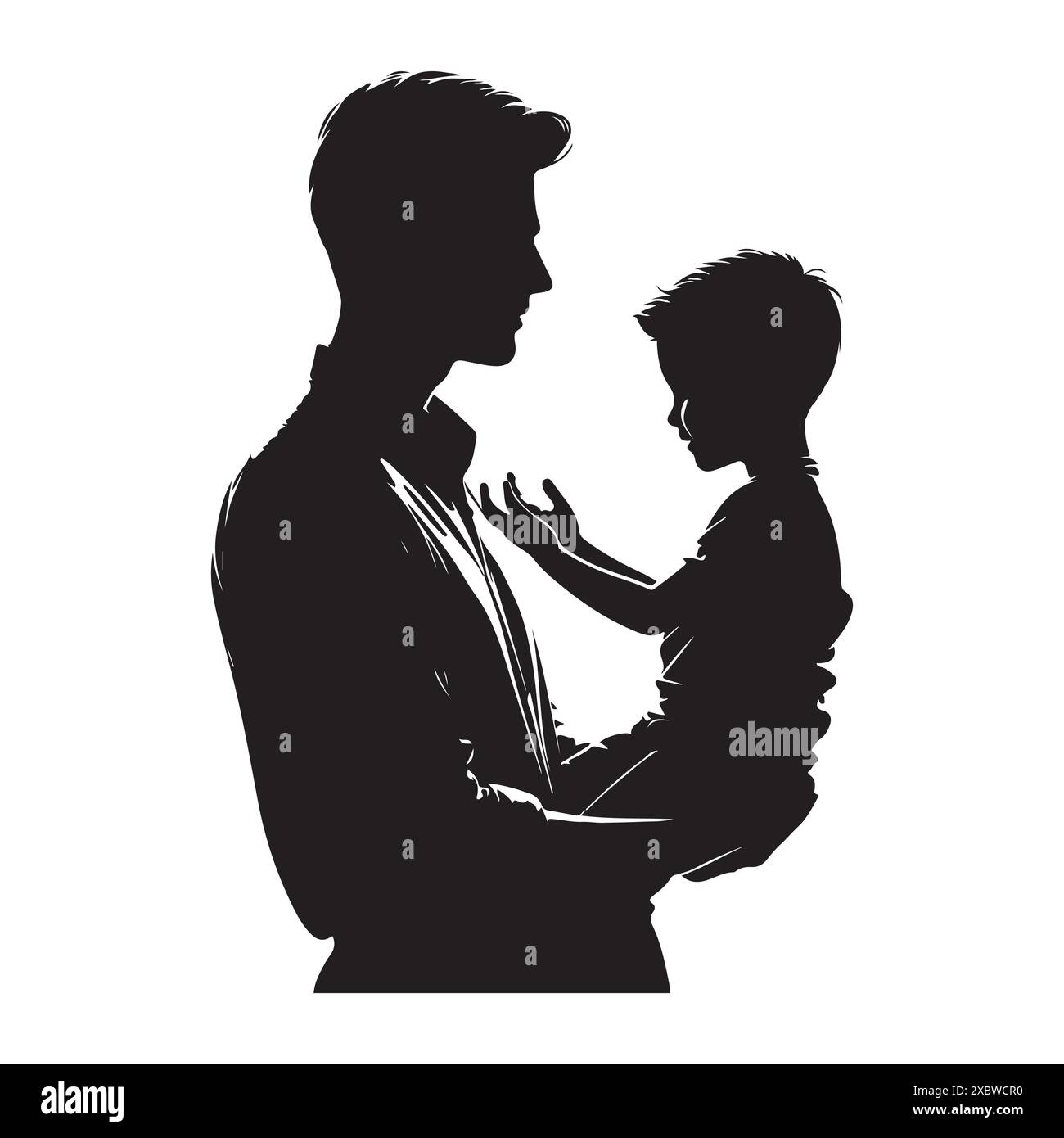Silhouette of father and son. Vector isolated illustration Stock Vector ...