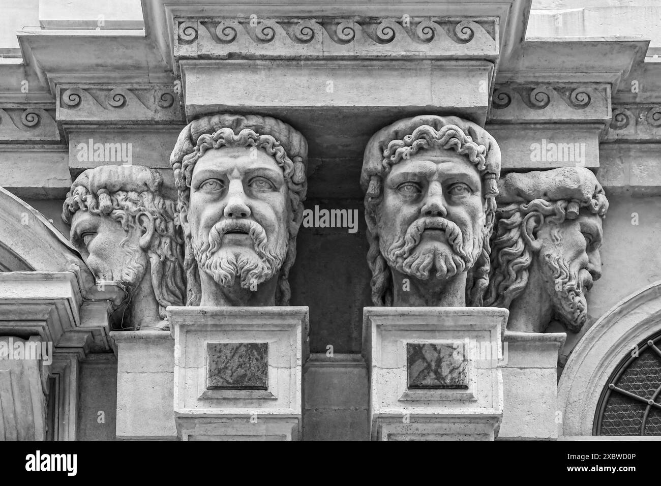Architectural details of the facade of the church of San Raffaele with ...