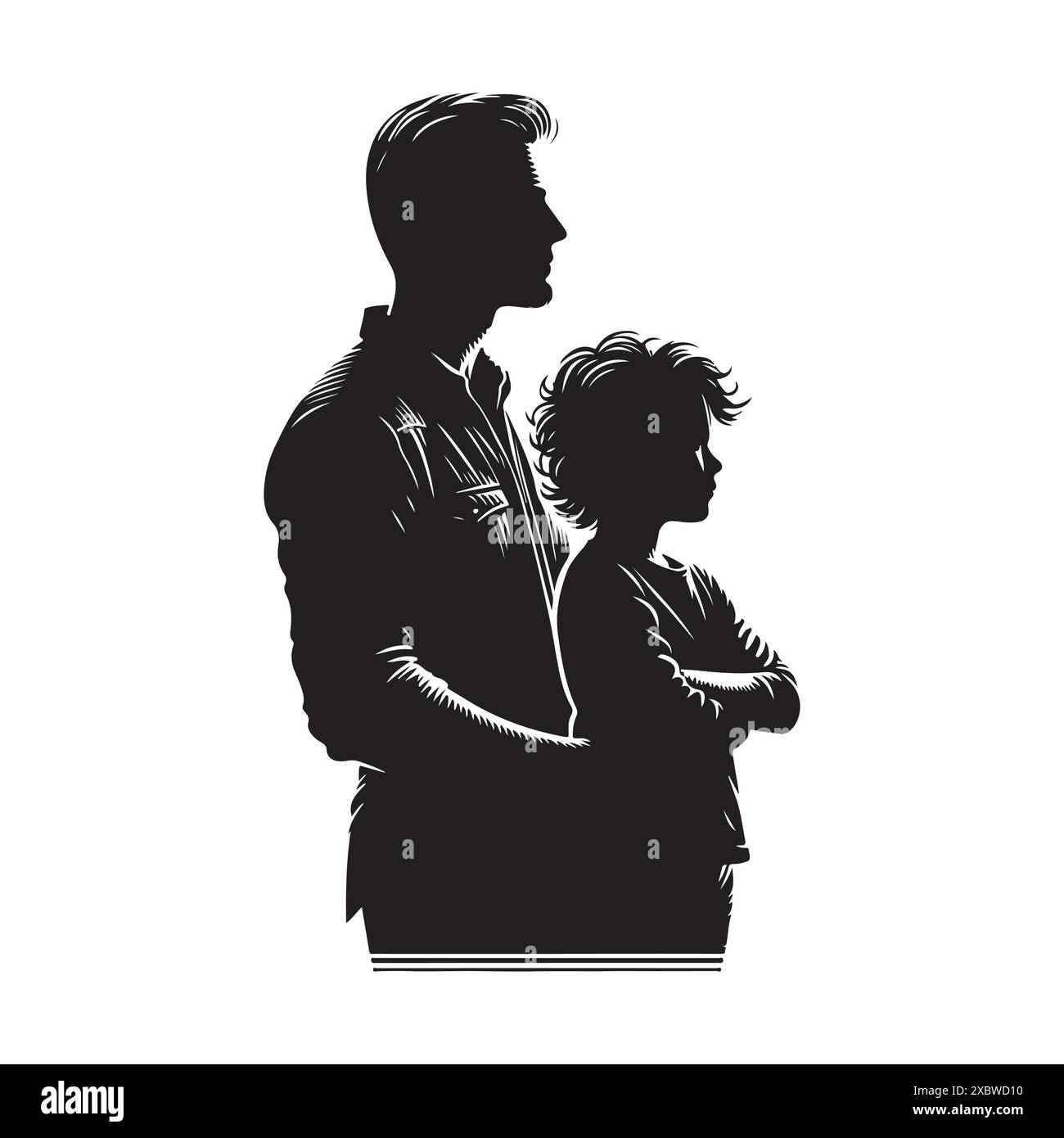 Silhouette of father and son. Vector isolated illustration Stock Vector ...