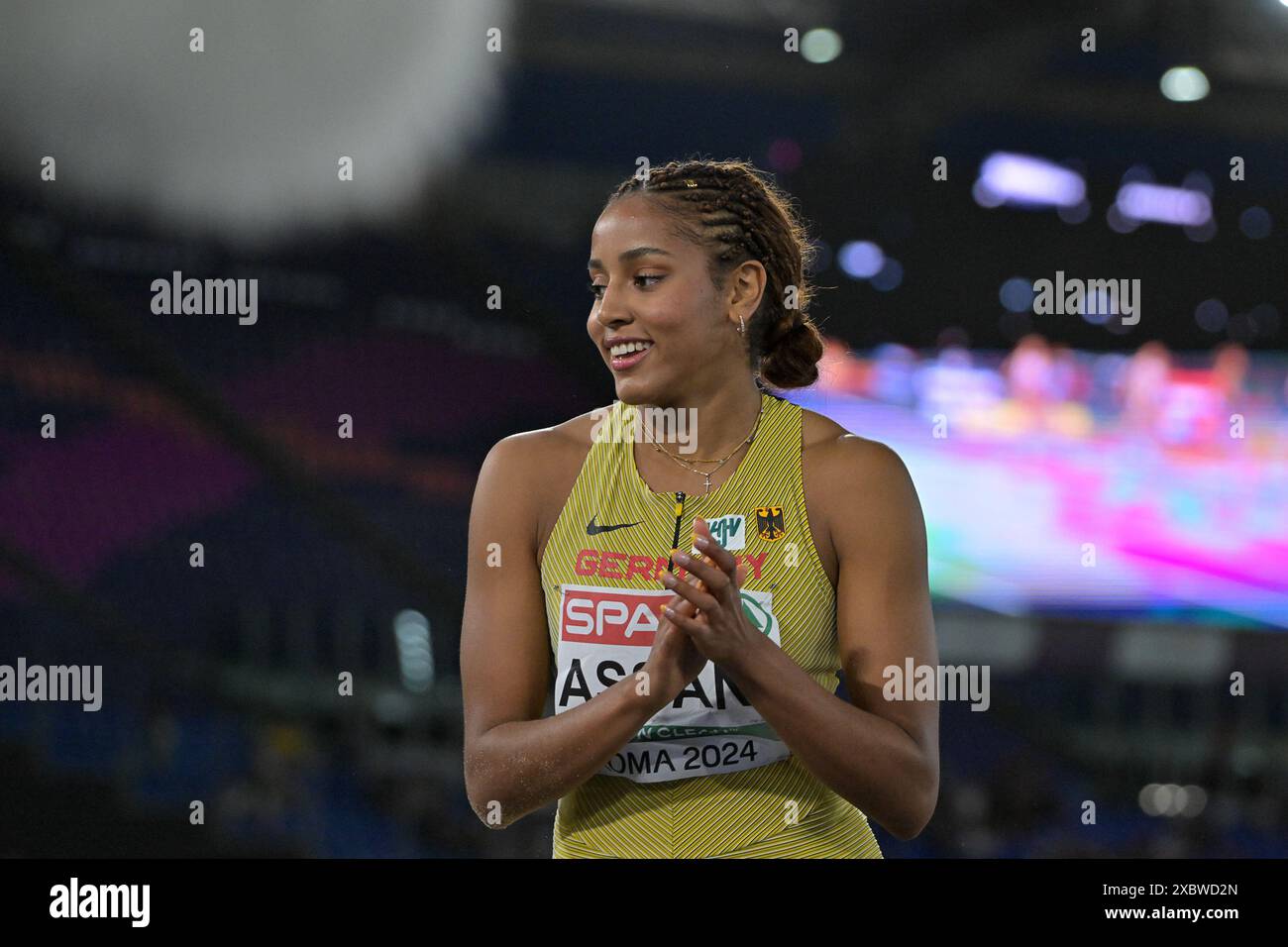 Roma, Italy. 12th June, 2024. Olympic Stadium, Rome, Italy - Mikaelle ...