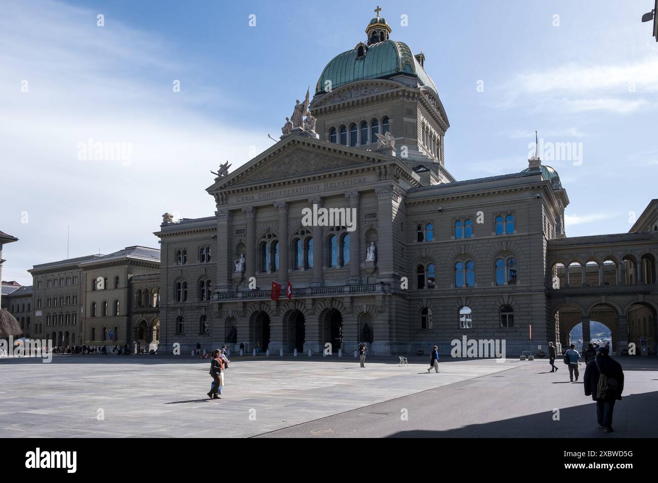 View of the central building of the Federal Palace of Switzerland, the ...