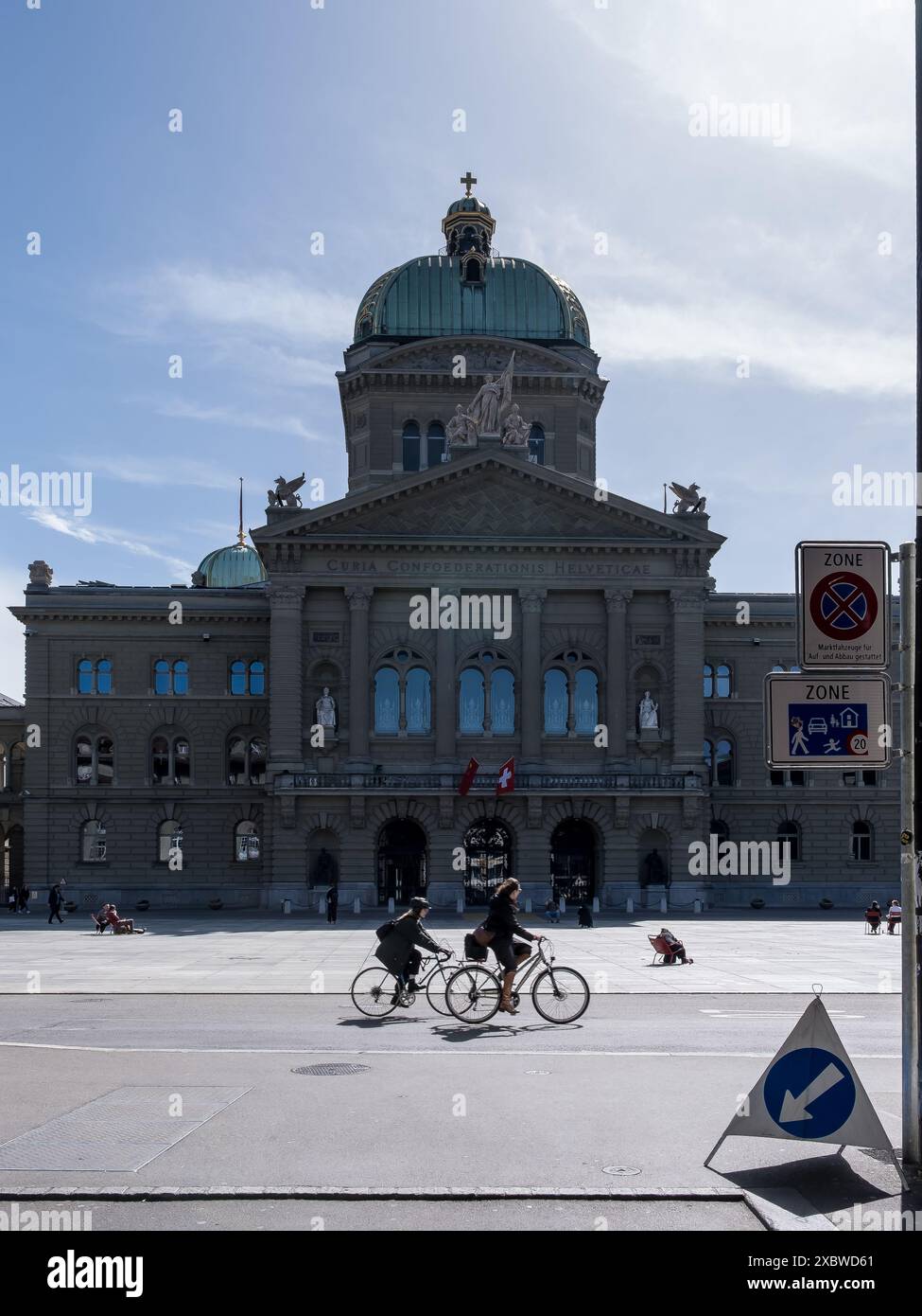 View of the central building of the Federal Palace of Switzerland, the ...