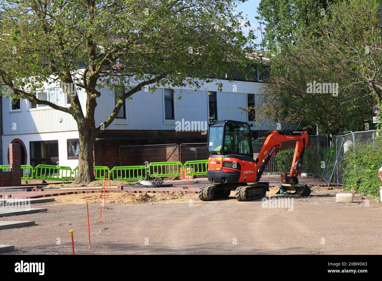 Gosport, Hampshire, England. 2 June 2024: A Kubota U27-4 mini digger ...