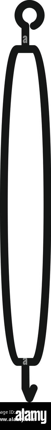 Simple black outline icon of a piercing needle, perfect for websites ...