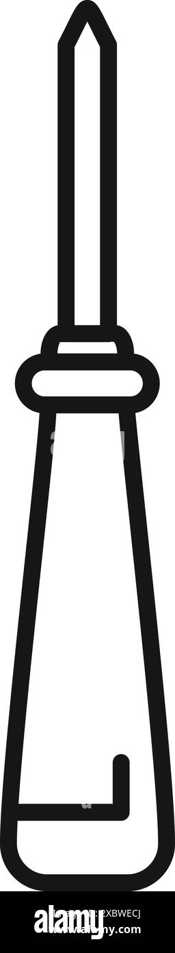 Line icon of an awl tool for shoemaker repairing leather shoe Stock ...