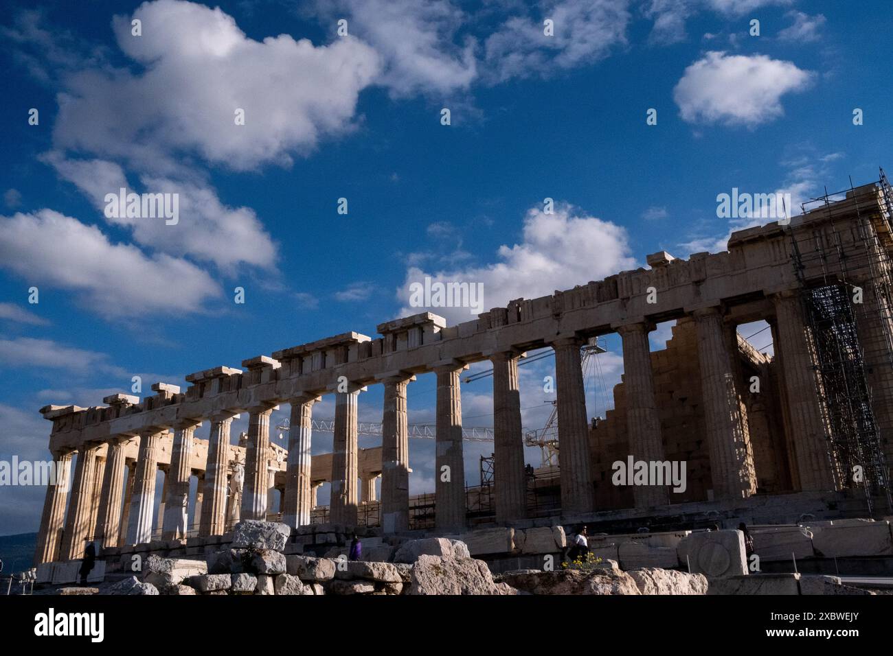 The Parthenon temple on the Acropolis in Athens, capital of Greece, on 11 January 2023. Le ...