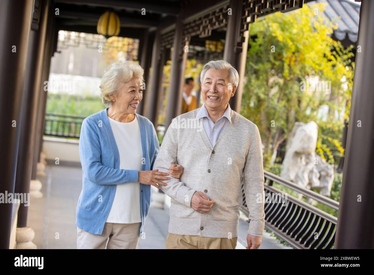 Senior Couple Visiting a Park Stock Photo - Alamy