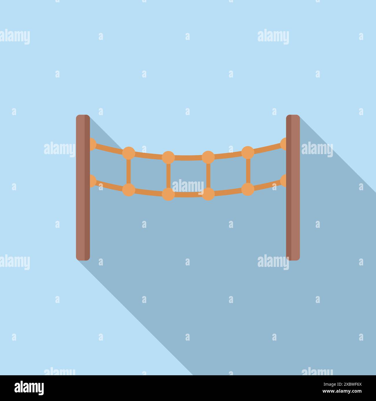 Rope bridge obstacle course element for kids playground, isolated on ...