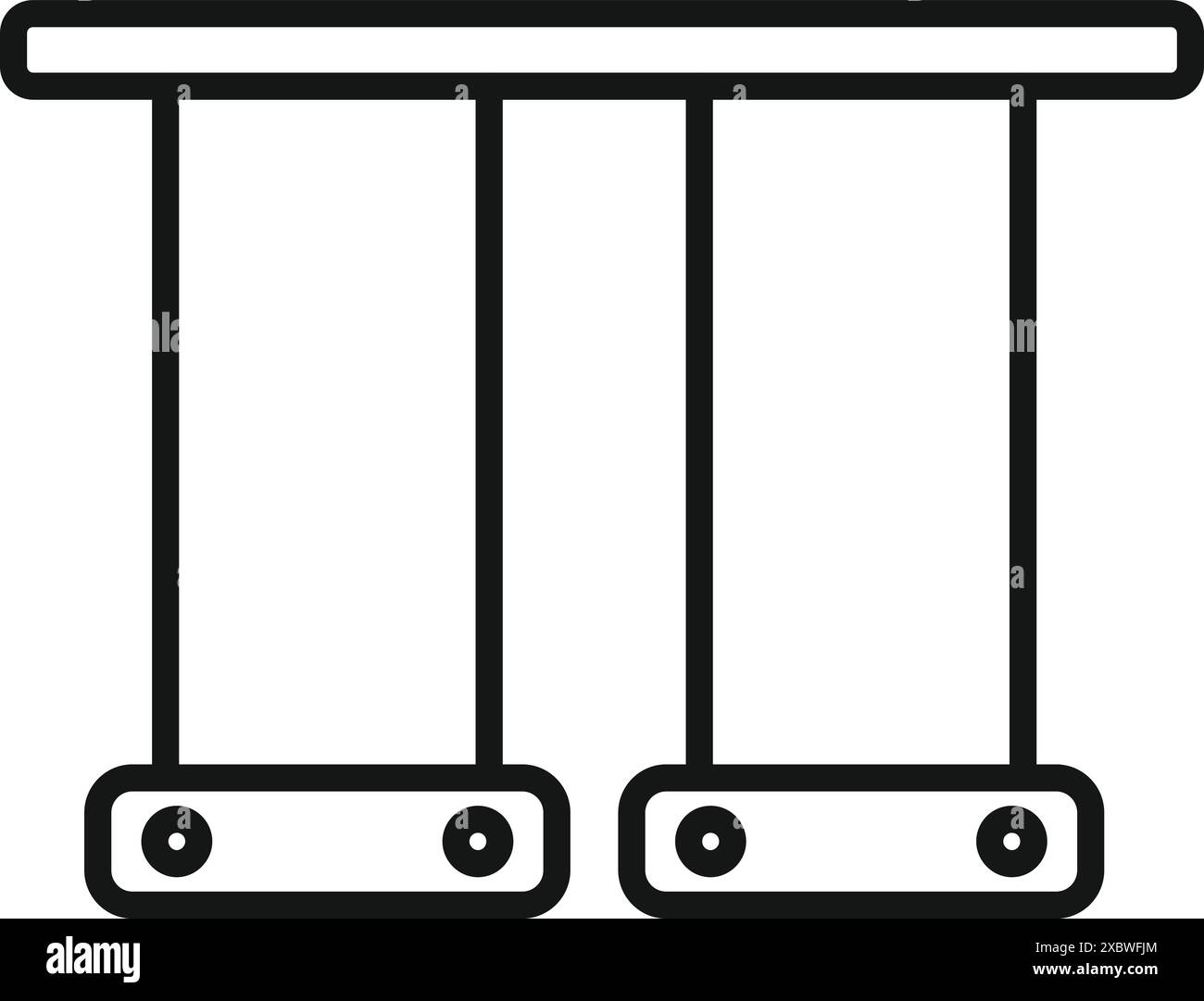 This simple, bold line drawing represents a double swing hanging from a ...