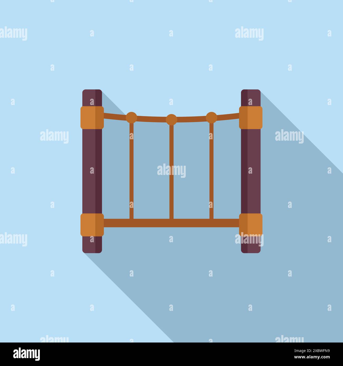 Rope bridge obstacle, training playground, adventure park, extreme ...