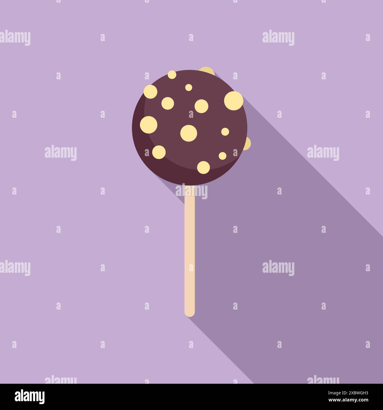 Round chocolate cake pop dipped in chocolate coating and topped with ...