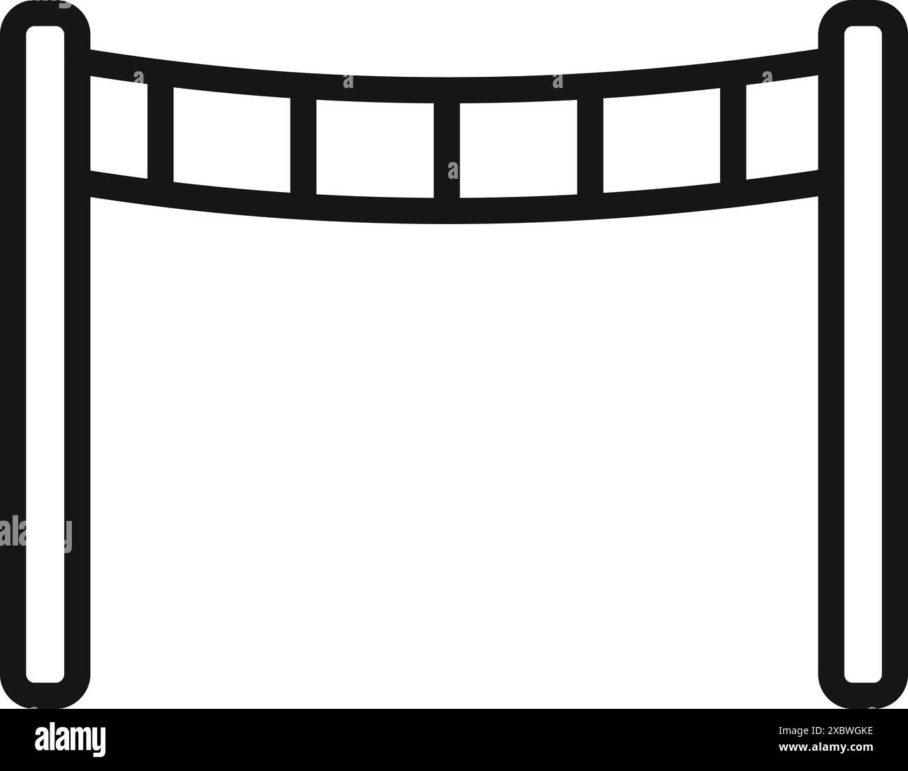 Simple line icon of a finish line, symbolizing achievement, victory and ...