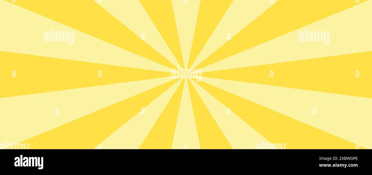 Yellow banner with Sun rays, lines background, light Stock Vector Image ...