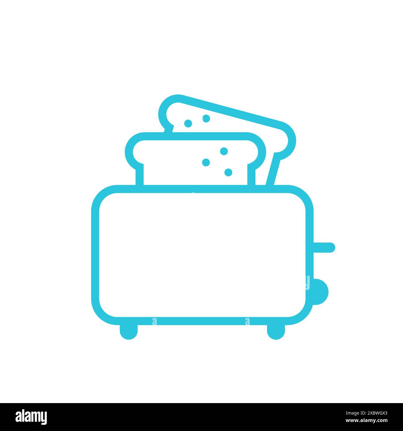 Toaster kitchen utensil. Isolated on white background. From blue icon ...