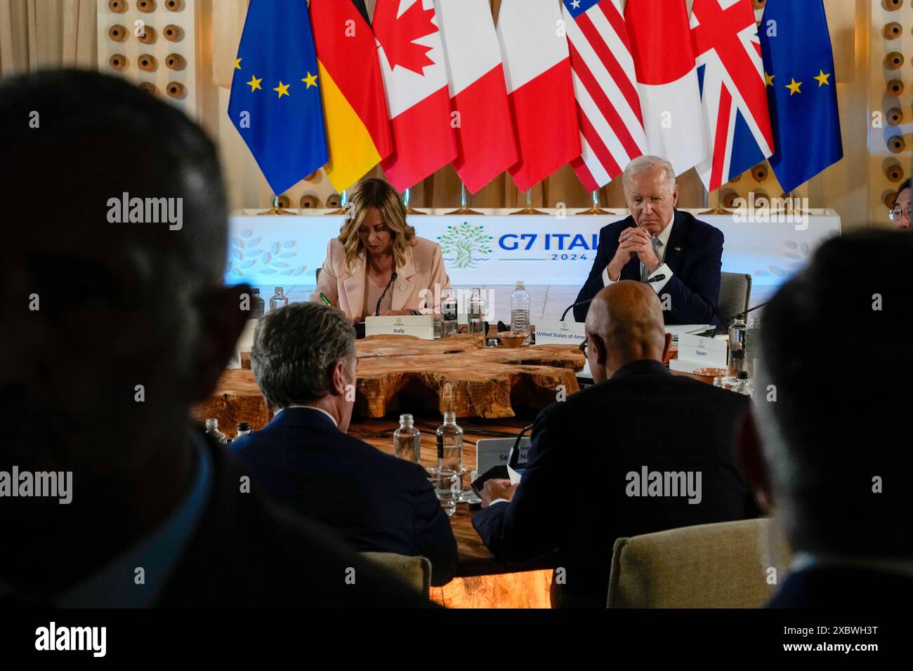 U.S. President Joe Biden and leaders attend the Partnership for global infrastructure and ...